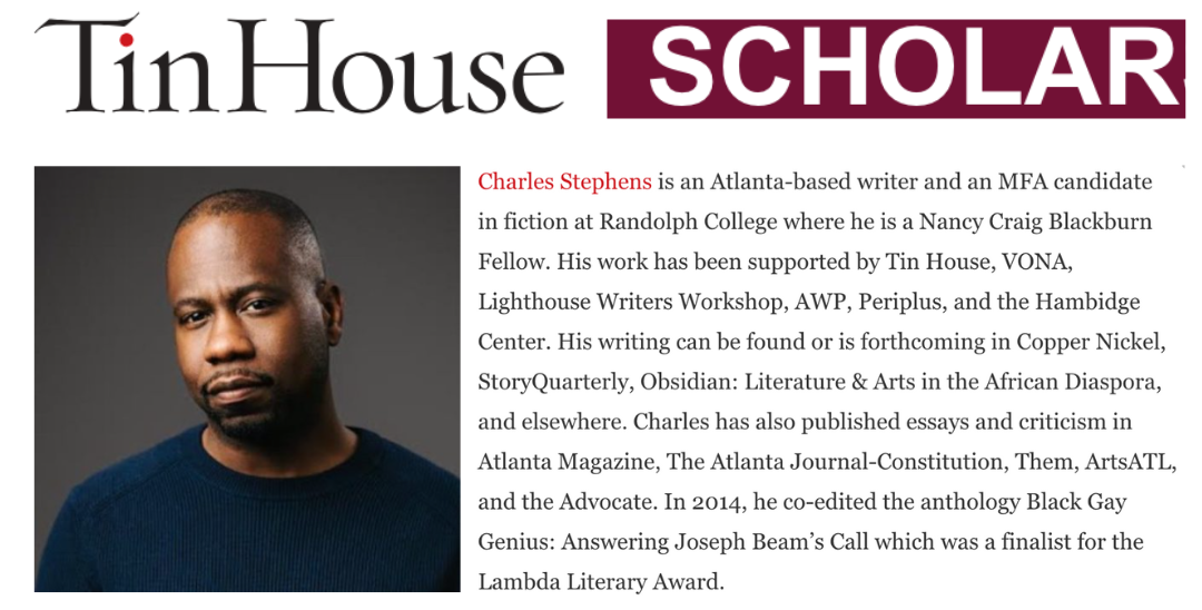 Writing Workshops Alumni Charles Stephens Named 2025 Tin House Scholar
