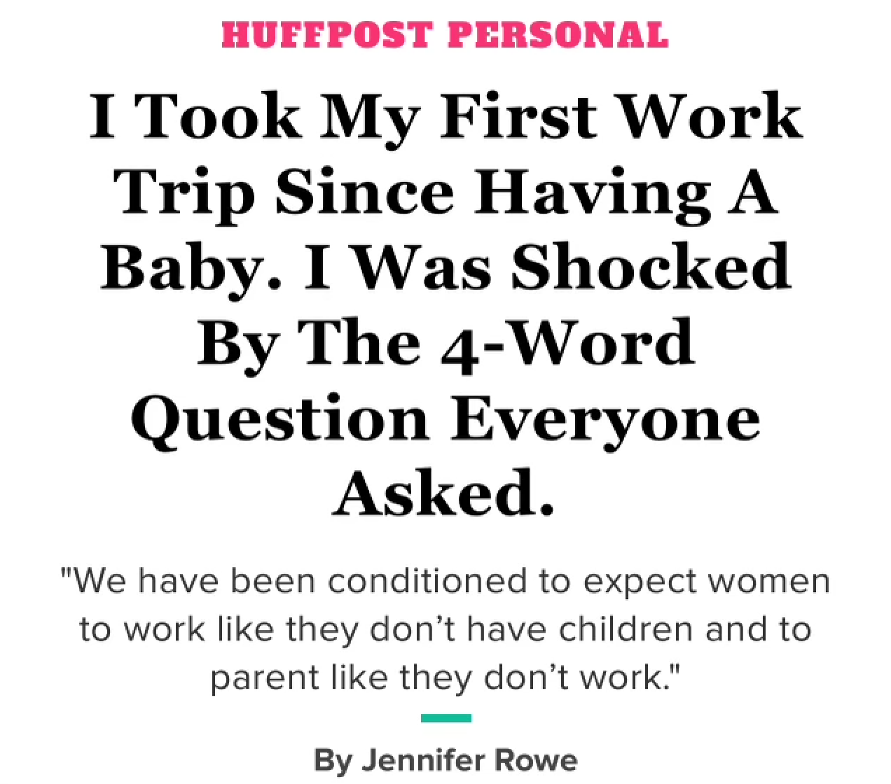 Jennifer Rowe Published in HuffPost Personal! – Writing Workshops